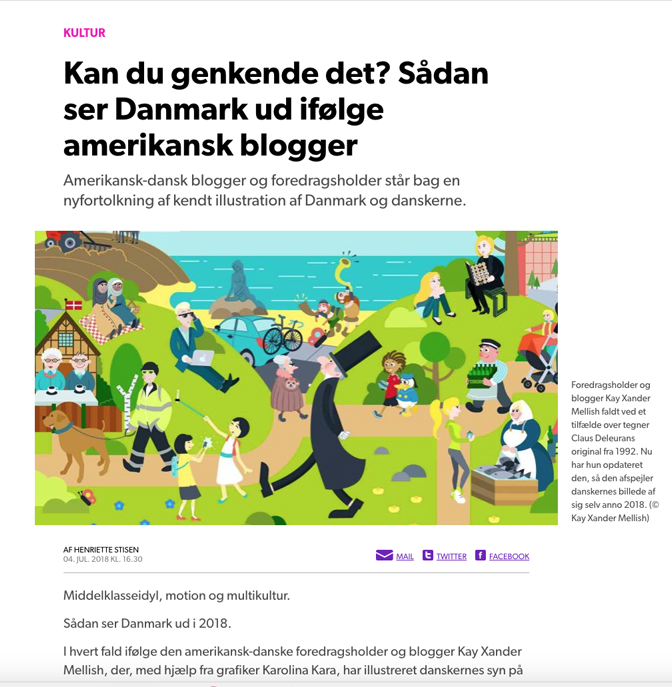 Welcome to Denmark drawing: This image shows how Denmark has changed